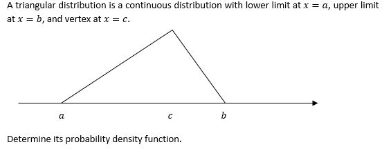 Solved A triangular distribution is a continuous | Chegg.com