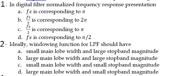 Solved: In Digital Filter Normalized Frequency Response Pr... | Chegg.com