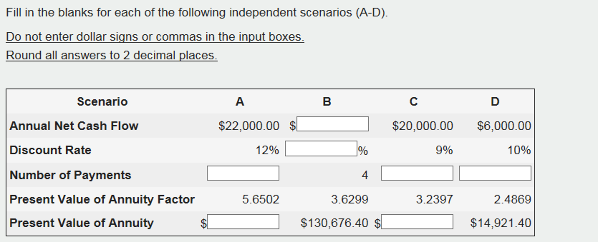 Solved Fill in the blanks for each of the following | Chegg.com