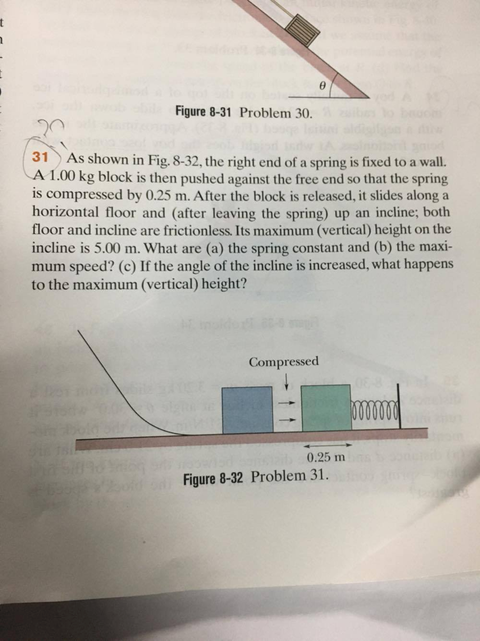 Solved As shown in Fig. 8-32, the right end of a spring is | Chegg.com