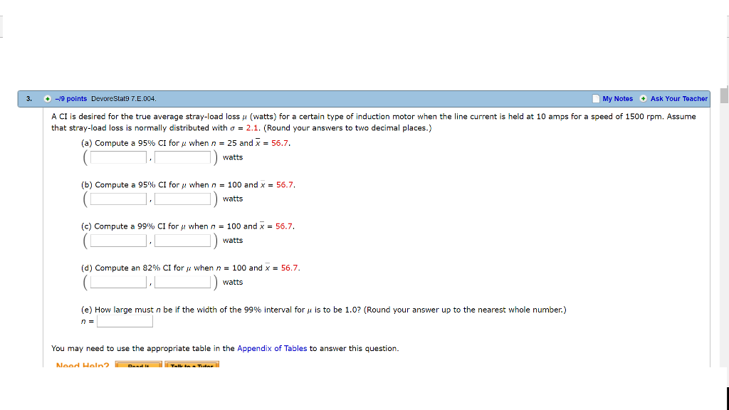 Solved 3 9 Points Devorestat9 7 E 7 E 004 My Notes Ask