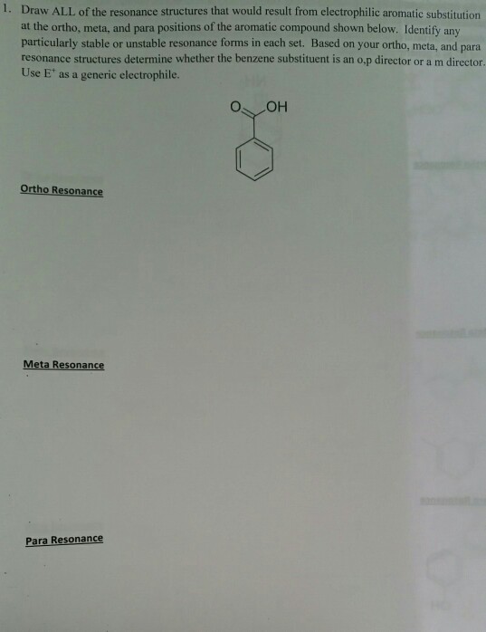 Solved Draw ALL of the resonance structures that would | Chegg.com