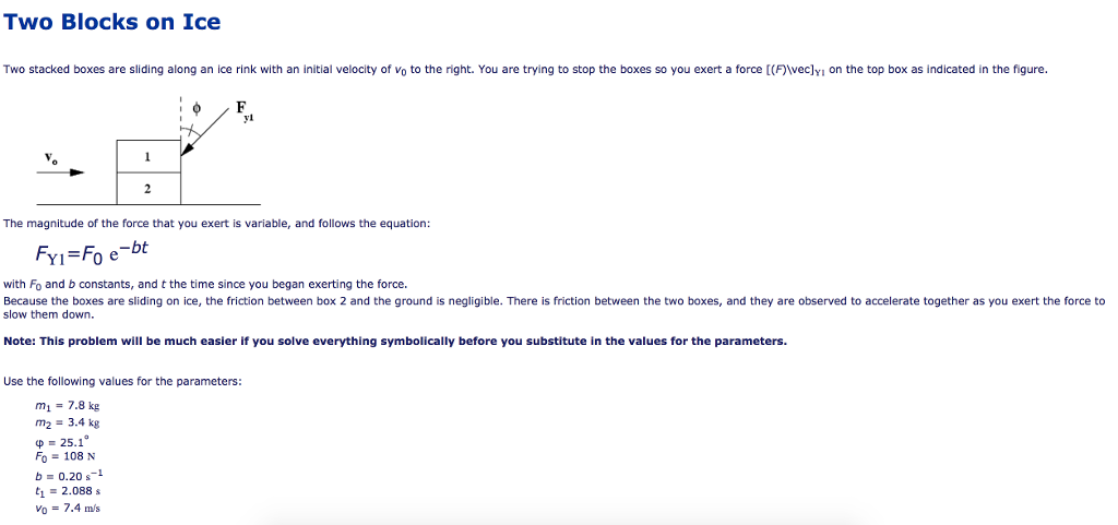 Solved Two Blocks on Ice Two stacked boxes are sliding along | Chegg.com