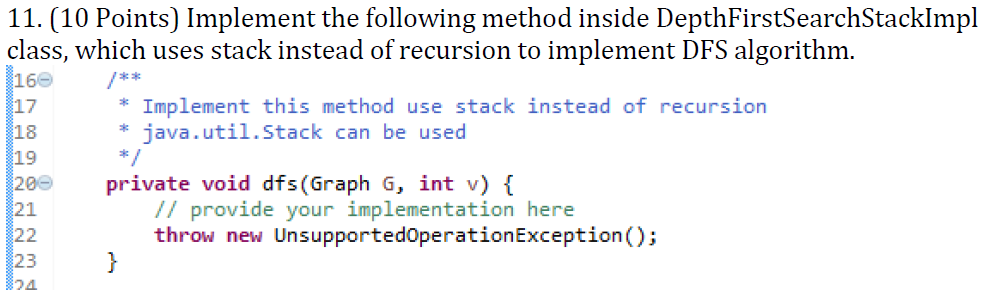 11. (10 Points) Implement the following method inside | Chegg.com
