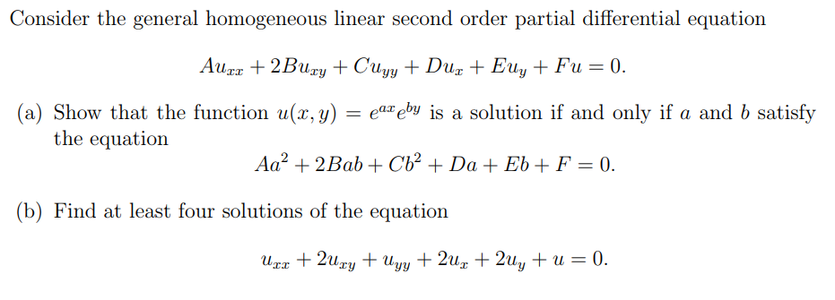 Solved Consider the general homogeneous linear second order | Chegg.com
