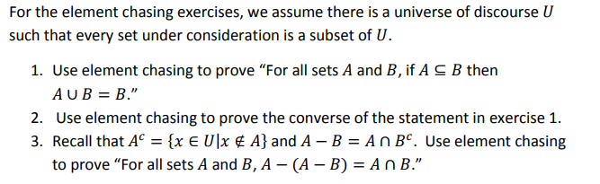 Solved For the element chasing exercises, we assume there is | Chegg.com