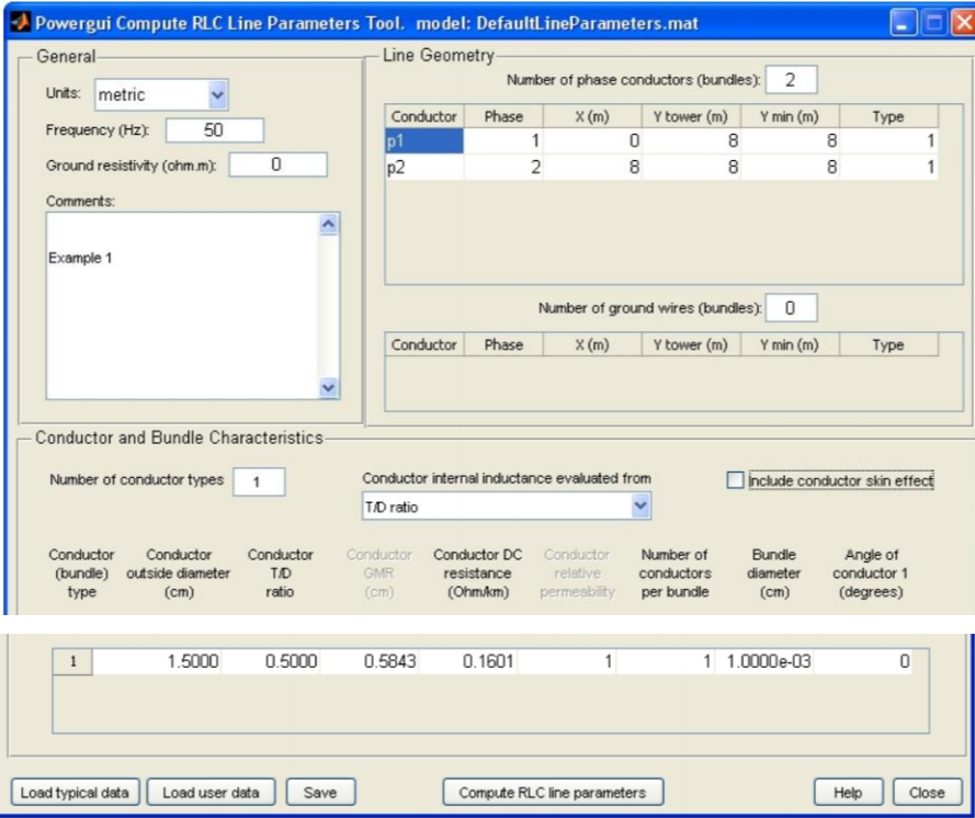 Solved Powergui Compute RLC Line Parameters Tool. model: | Chegg.com