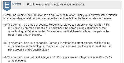 Solved Determine whether each relation is an equivalence | Chegg.com Solved Determine whether each relation is an equivalence | Chegg.com