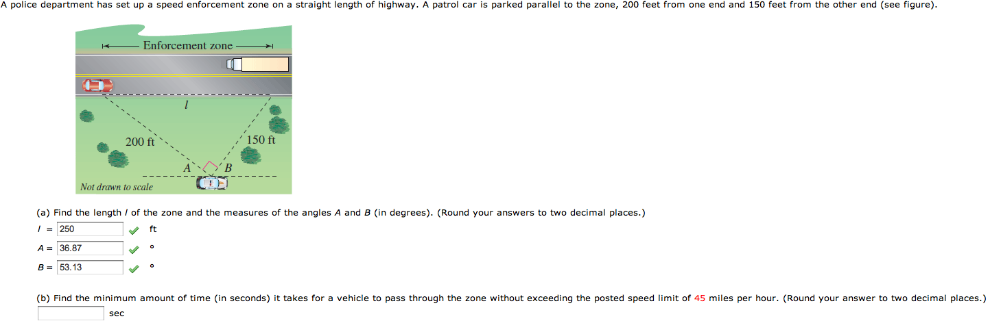 Solved A police department has set up a speed enforcement | Chegg.com