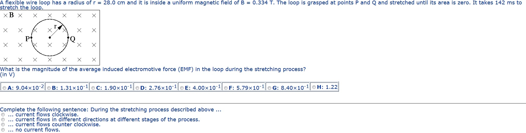 Solved A flexible wire loop has a radius of r = 28.0 cm and | Chegg.com