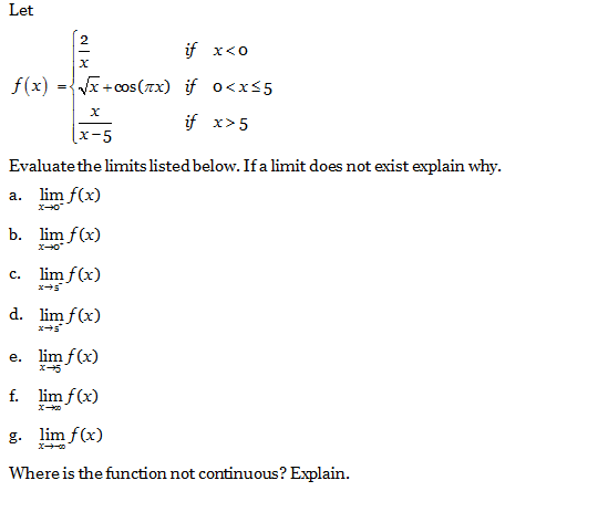 Solved Let Evaluate the limits listed below. If a limit does | Chegg.com