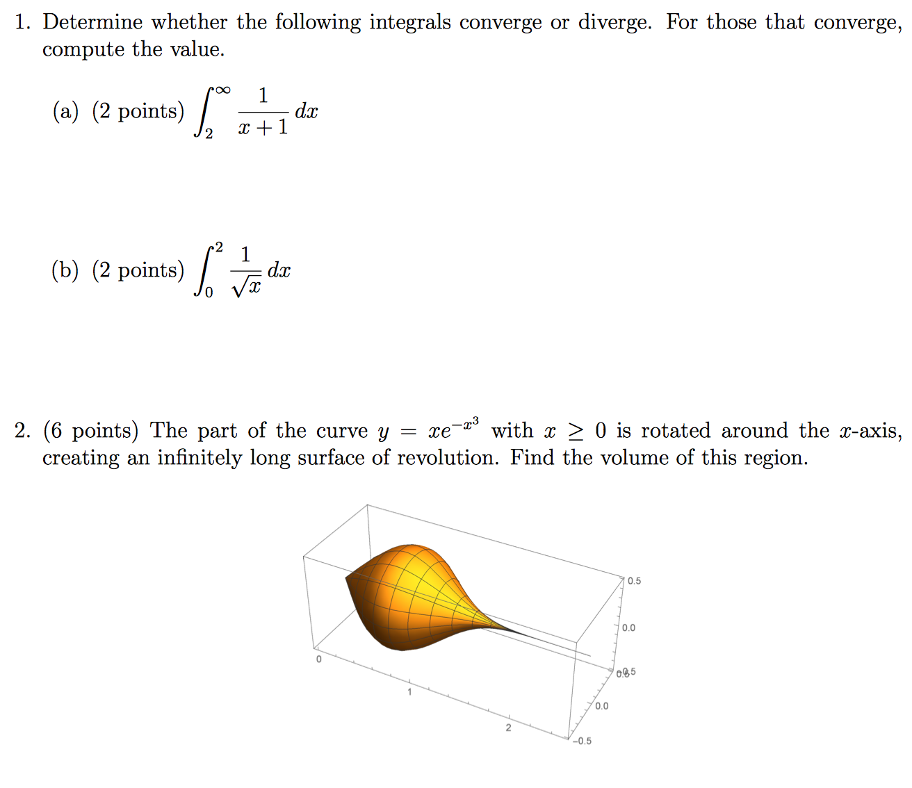 Solved Determine whether the following integrals converge or | Chegg.com