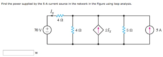 Solved Find the power supplied by the 5-A current source in | Chegg.com