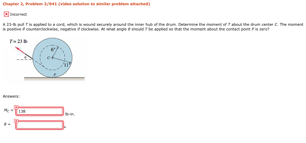 Solved A 23-lb pull T is applied to a cord, which is wound | Chegg.com
