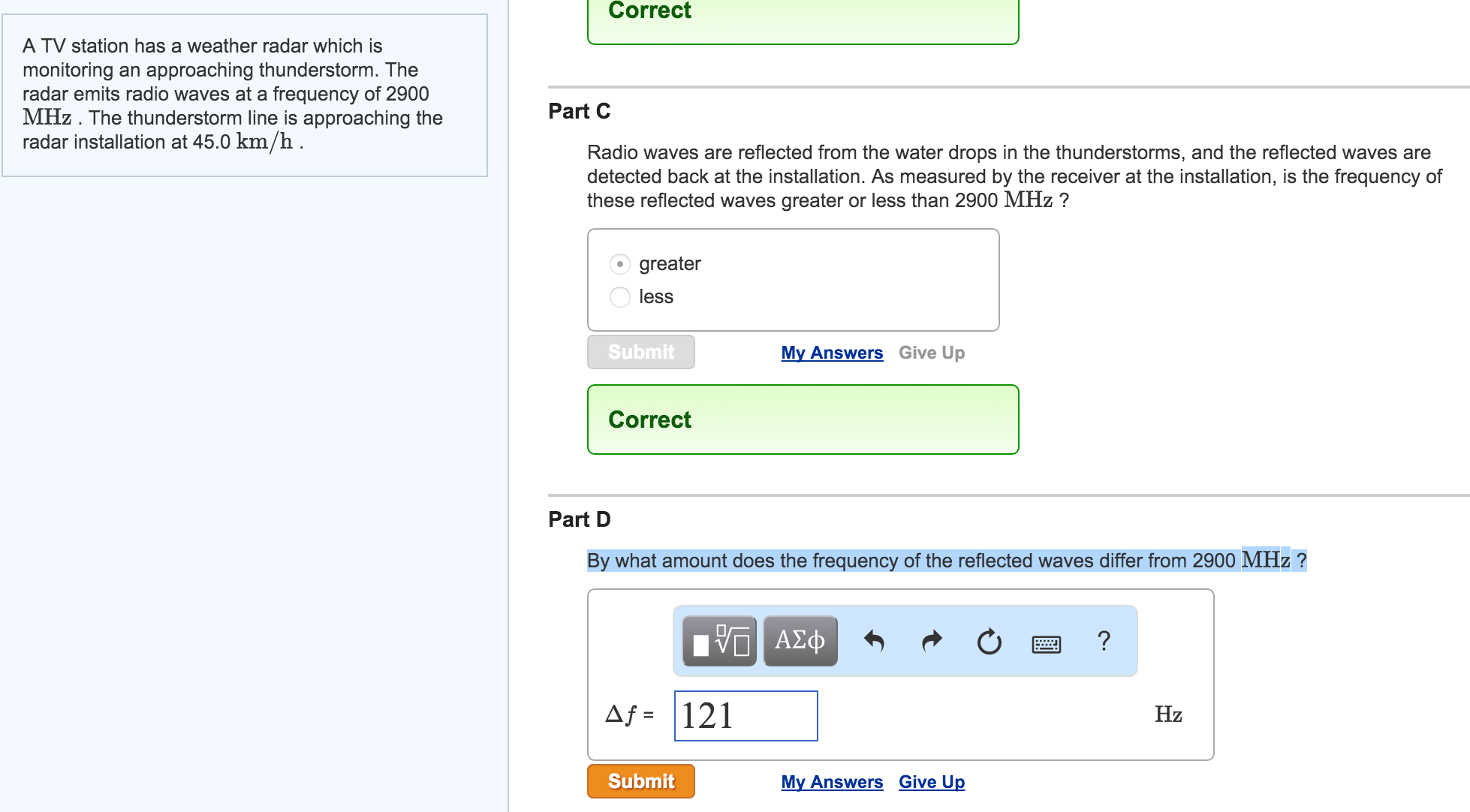 Solved A TV station has a weather radar which is monitoring | Chegg.com