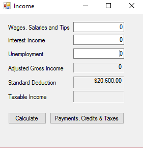 Solved Writing a 1040 EZ tax form in visual basic. I | Chegg.com