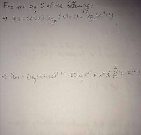 Discrete Mathematics - The Big O Find the big-O | Chegg.com