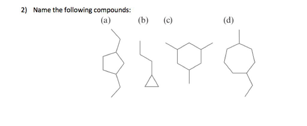 Solved Name the following compounds: | Chegg.com