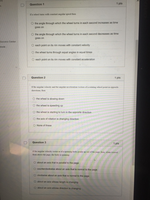 Solved If A Wheel Turns With Constant Angular Speed Then