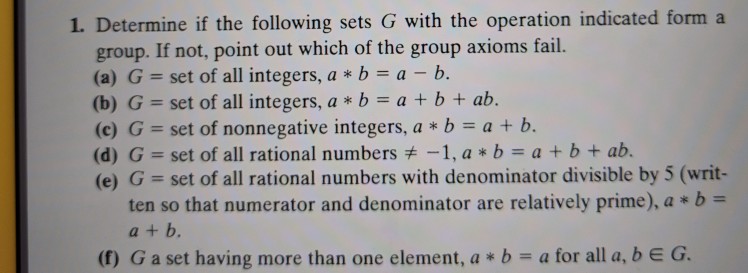 Solved 1. Determine if the following sets G with the | Chegg.com