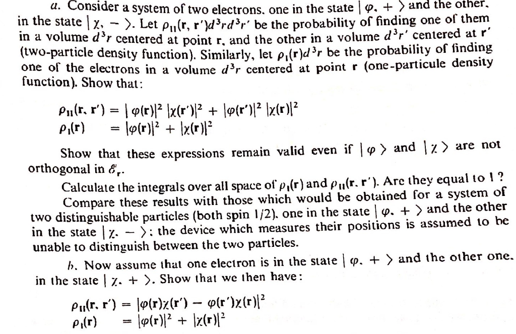 Position probability densities for a system of two | Chegg.com
