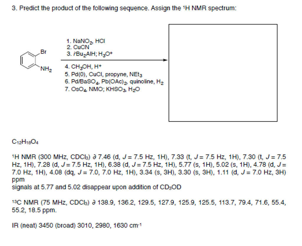 Solved Predict the product of the following sequence. Assign | Chegg.com
