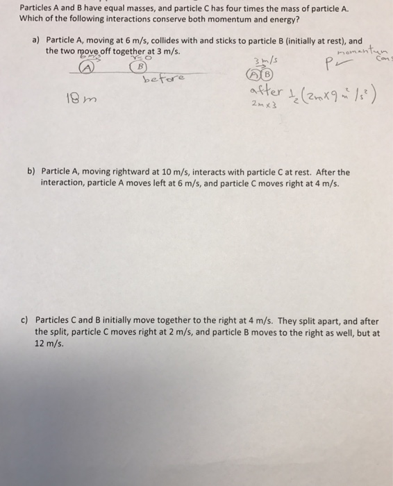 Solved Particles A and B have equal masses, and particle C | Chegg.com
