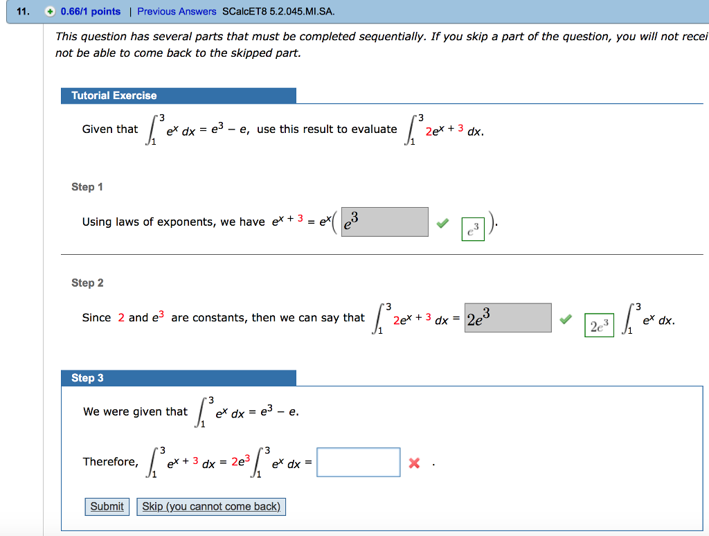 Solved 11. 0.66/1 points | Previous Answers SCalcET8 | Chegg.com