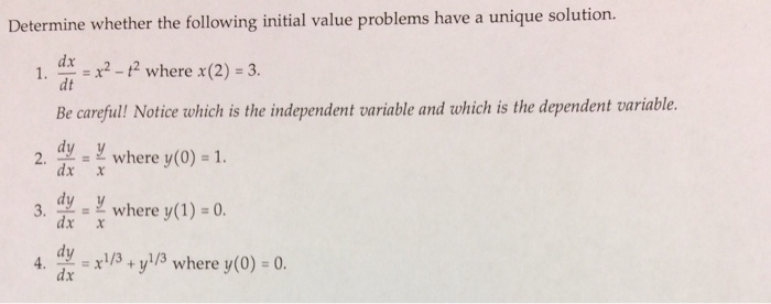 Solved Determine Whether The Following Initial Value