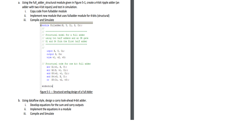 Using the full_adder_structural module given in | Chegg.com