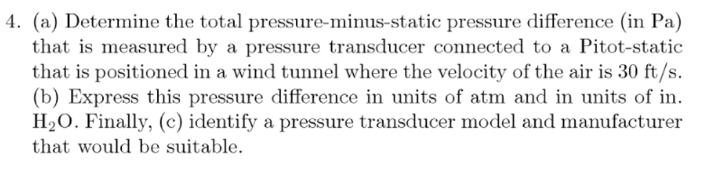 Solved Determine the total pressure-minus-static pressure | Chegg.com