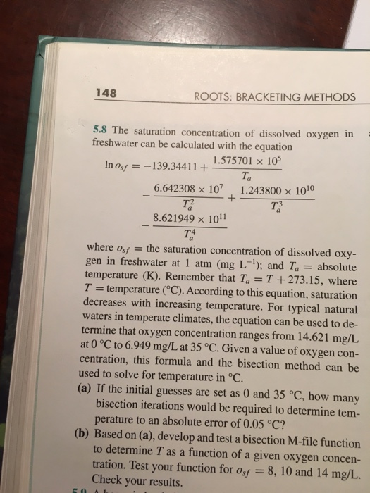 Solved The saturation concentration of dissolved oxygen in | Chegg.com