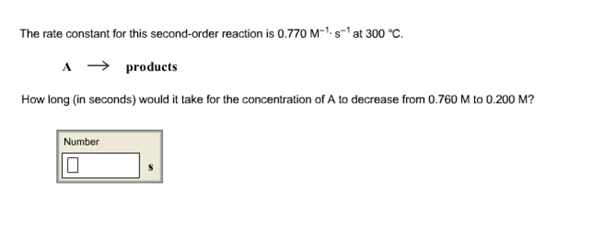 Solved The rate constant for this second-order reaction is | Chegg.com