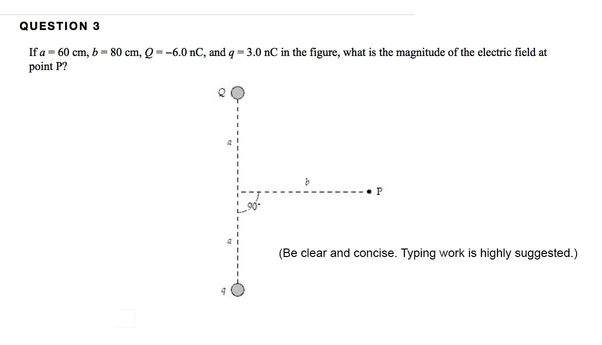 Solved If A 60 Cm B 80 Cm Q 60 Nc And Q 30 Nc