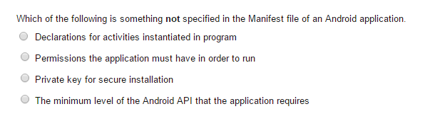Solved Which of the following is something not specified in | Chegg.com