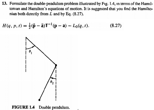 Solved 13. Formulate the double-pendulum problem illustrated | Chegg.com