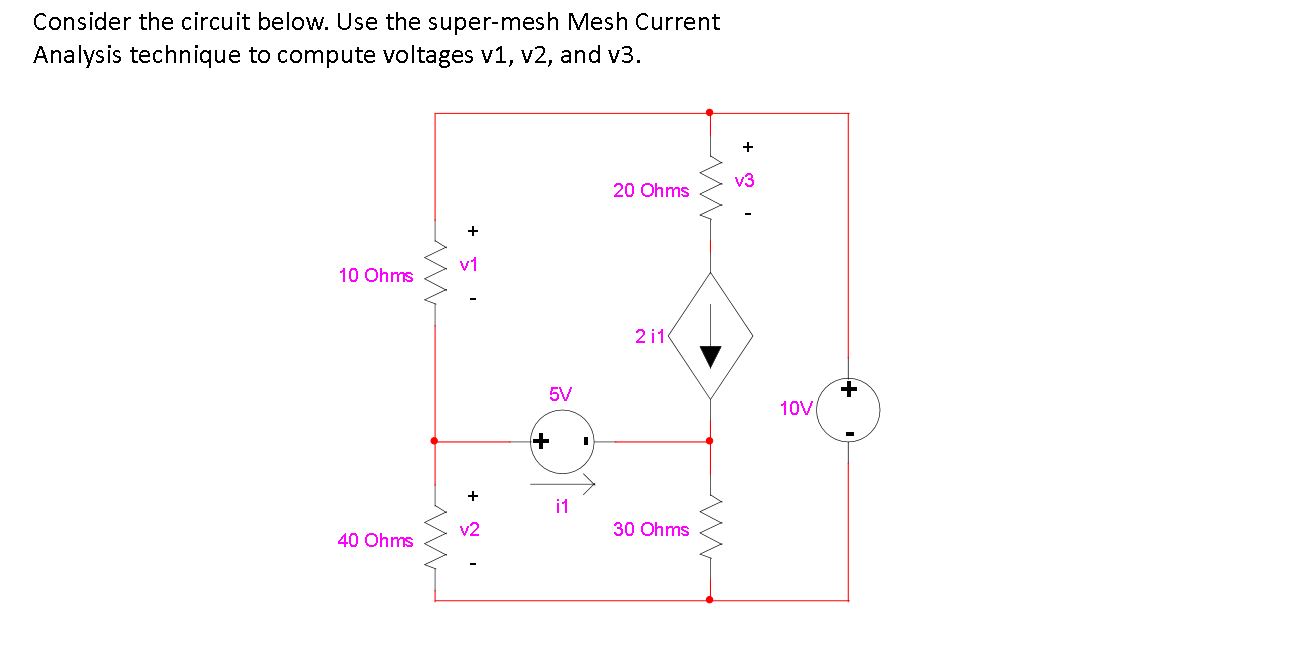 Solved: Consider The Circuit Below. Use The Super - Mesh M... | Chegg.com