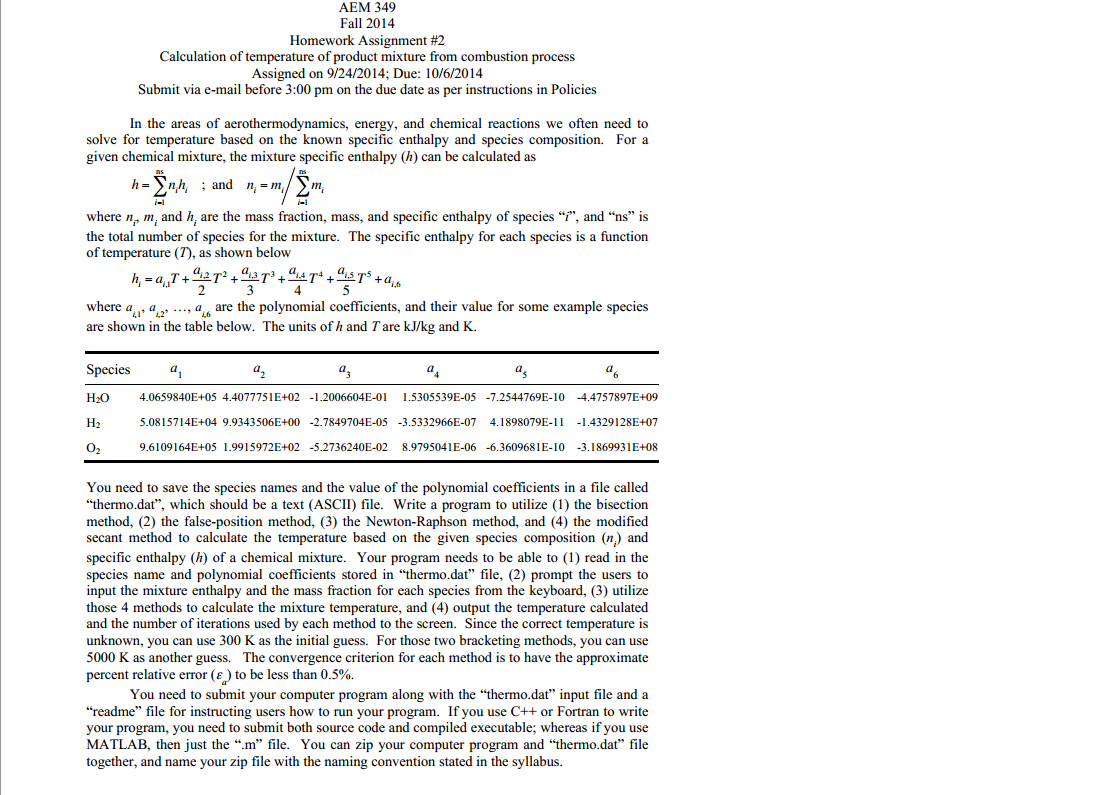 Calculation of temperature of product mixture from | Chegg.com