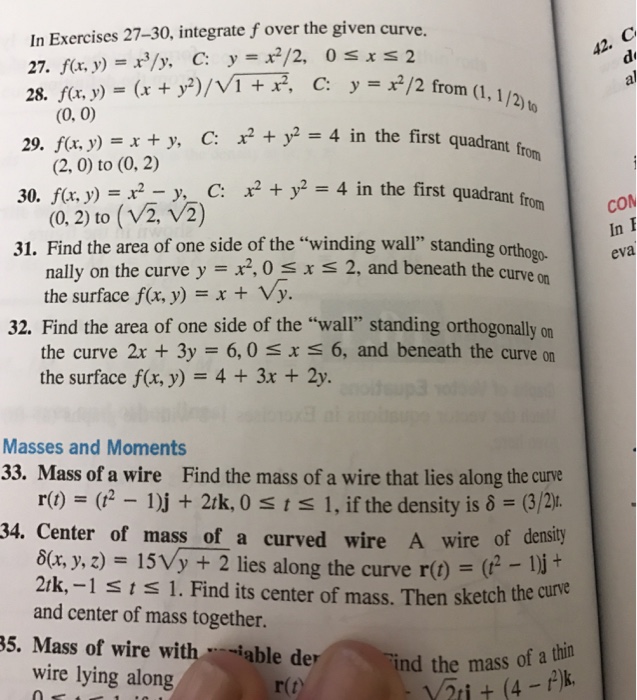 Solved integrate f over the given curve. f(x, y) = x^3/y, | Chegg.com