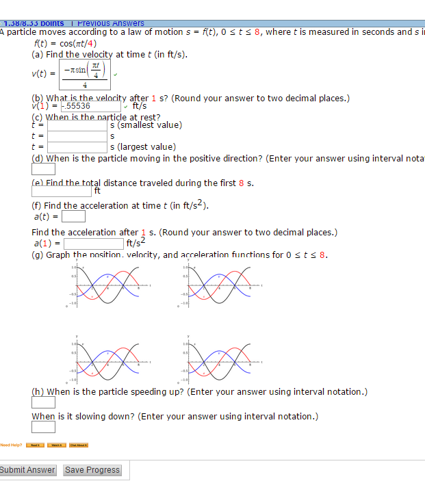 Solved A particle moves according to a law of motion s = | Chegg.com