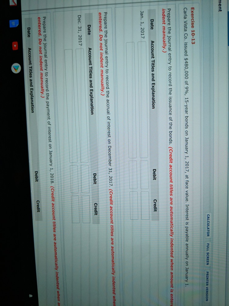 Solved ment CALCULATOR FULL SCREENPRINTER VERSION Exercise | Chegg.com