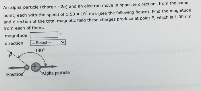 Solved An alpha particle (charge + 2e) and an electron move | Chegg.com