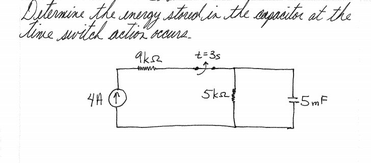 Solved first order circuit determine the energy stored in | Chegg.com