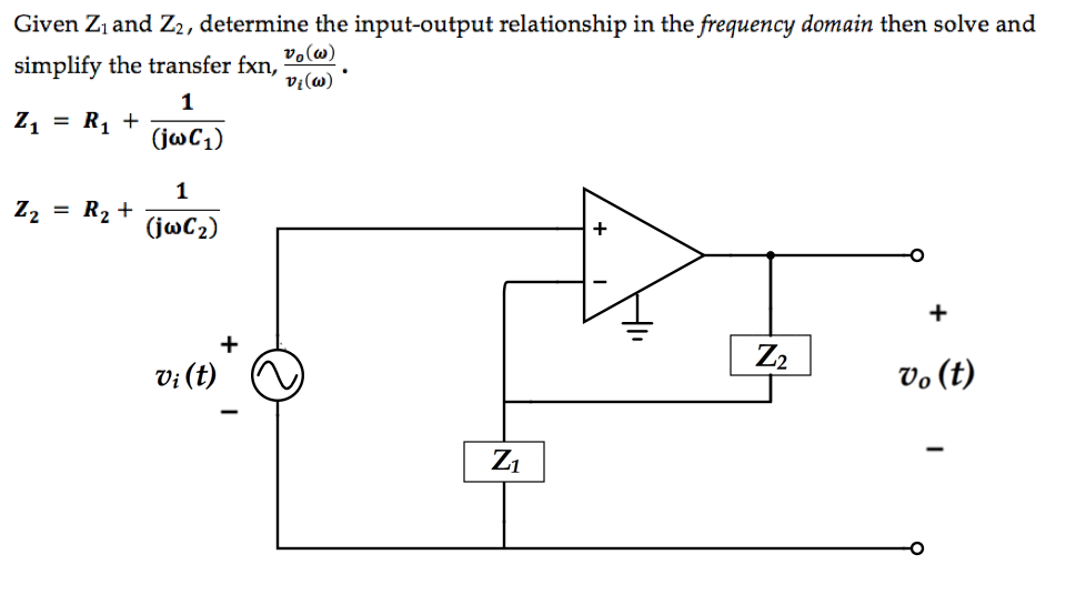 Solved Given Zi and Zz, determine the input-output | Chegg.com