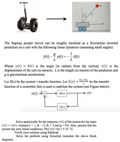 Solved The Segway people mover can be roughly modeled as a | Chegg.com