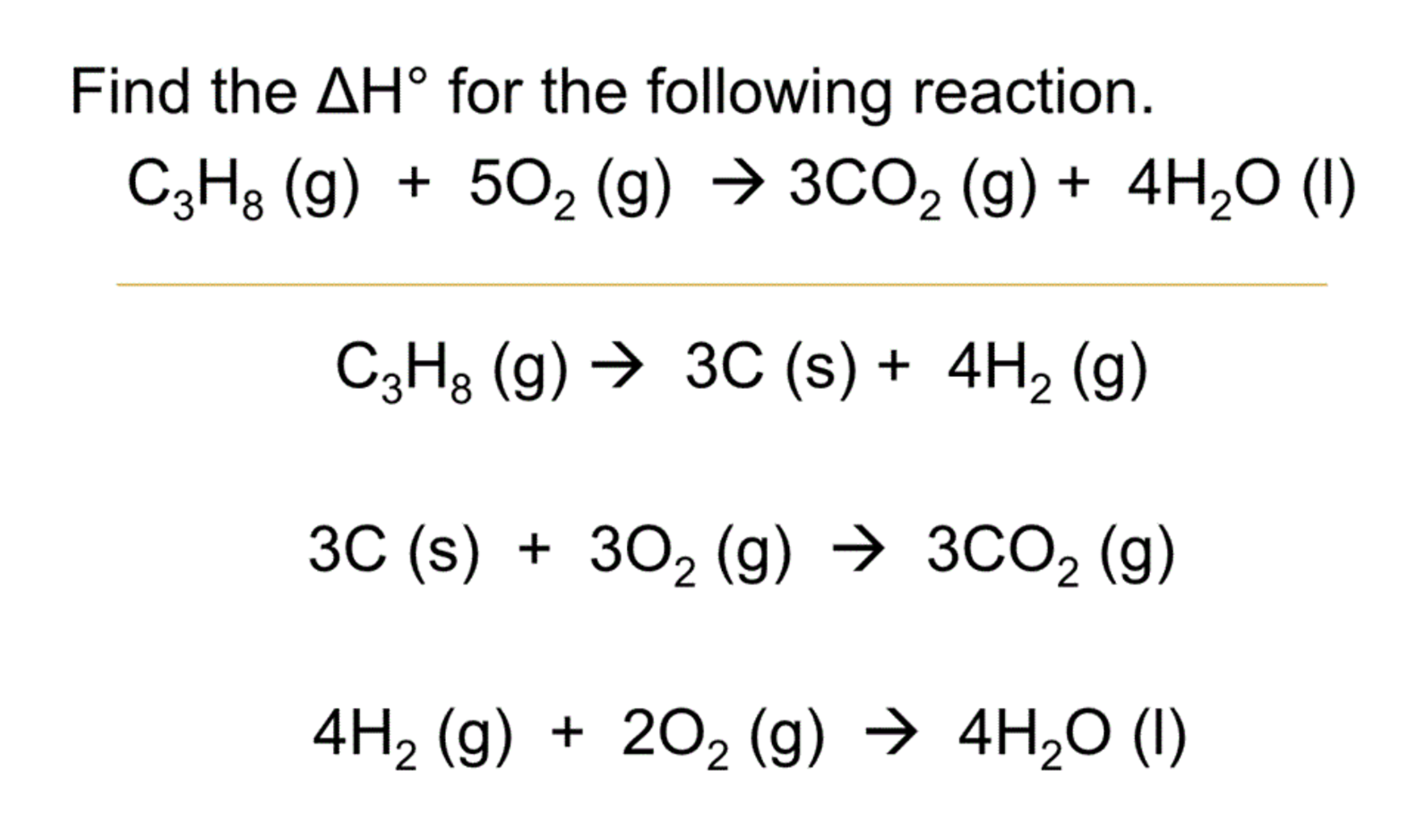 Solved Find the Delta H degree for the following reaction. | Chegg.com