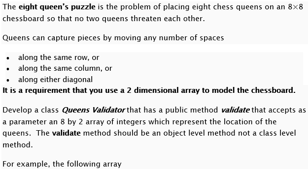 Solved The eight queen's puzzle is the problem of placing | Chegg.com