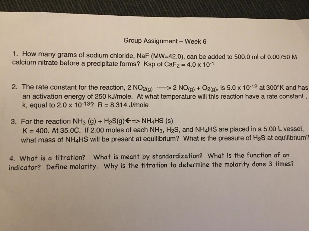 Solved Group Assignment – Week 6 1. How many grams of sodium | Chegg.com