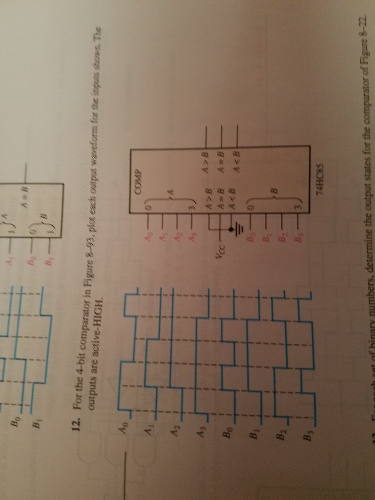 Solved Bo! 12. For the 4-bit com outputs are active HIGH. | Chegg.com