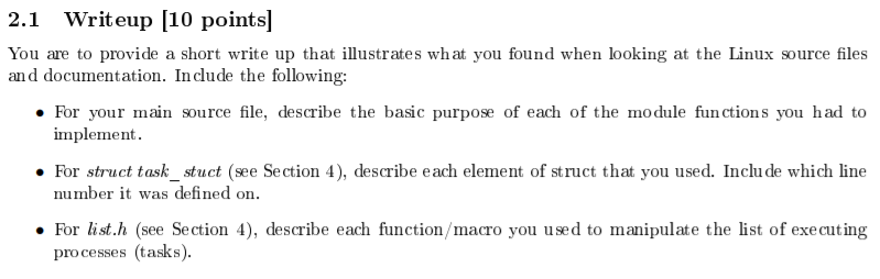 Need ASAP, C Programming Write a LKM for the Linux | Chegg.com